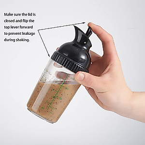 Nicunom 3 Pack Salad Dressing Shaker, 7 Oz Good Grips Dressing Mixer Shaker Bottles, Black & White & Green