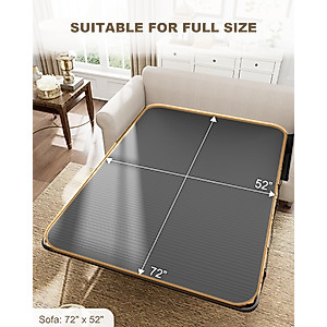 Zenzy 4" Full Sofa Bed Mattress Replacement, [CertiPUR-US Certified] [Pressure-Relieving] Memory Foam Sofa Mattress Topper with [Ultra Soft] [Washable] Cover [Sofa Not Included] 72"*52" Full- Gray