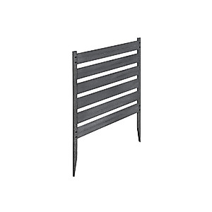 26in H x 24in W (3 Panels) No Dig Zippity Maui Fence Kit, Charcoal Color WoodTek Vinyl Fence Panel, Temporary Outdoor Border for Garden, Easy Install DIY Fence for Backyard, Patio, & Deck, ZP19066