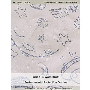 ONOEV Round waterproof laundry basket、foldable storage basket、laundry Hampers with handle、gift basket,suitable for children's room and toy storage (Blue Planet)