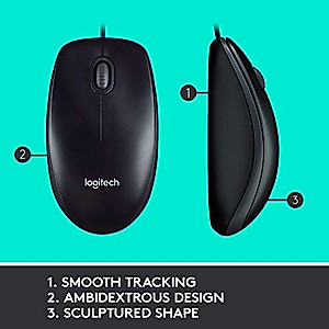 Logitech MK120 Wired USB Keyboard Mouse Desktop Combo