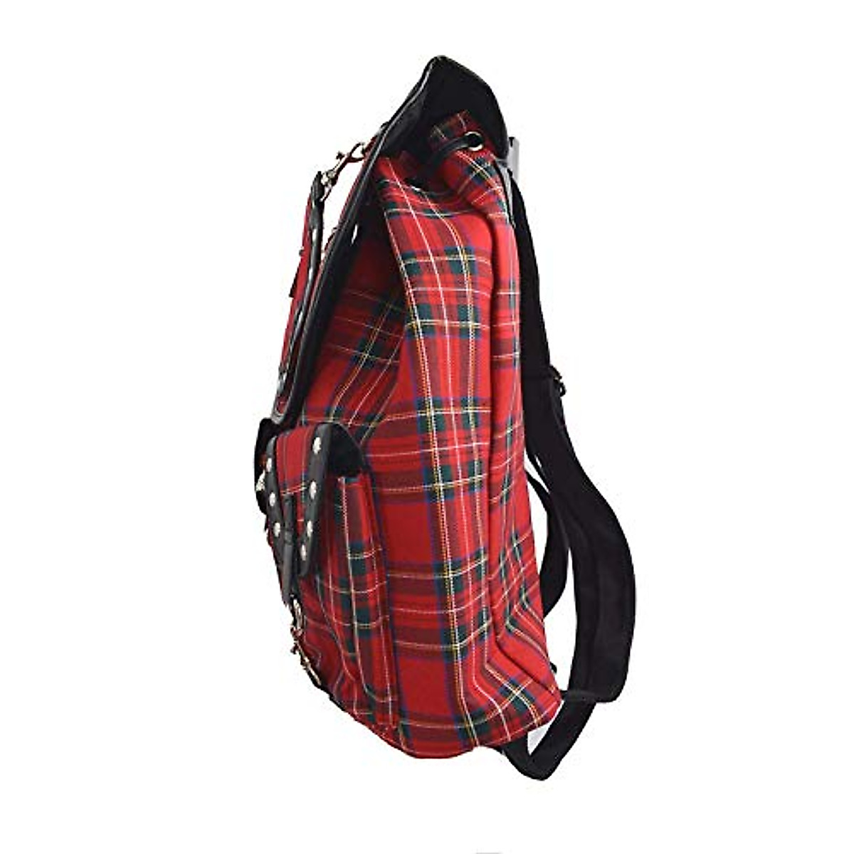 Lost Queen London Red Tartan Plaid Checked Drawstring Rucksack Backpack