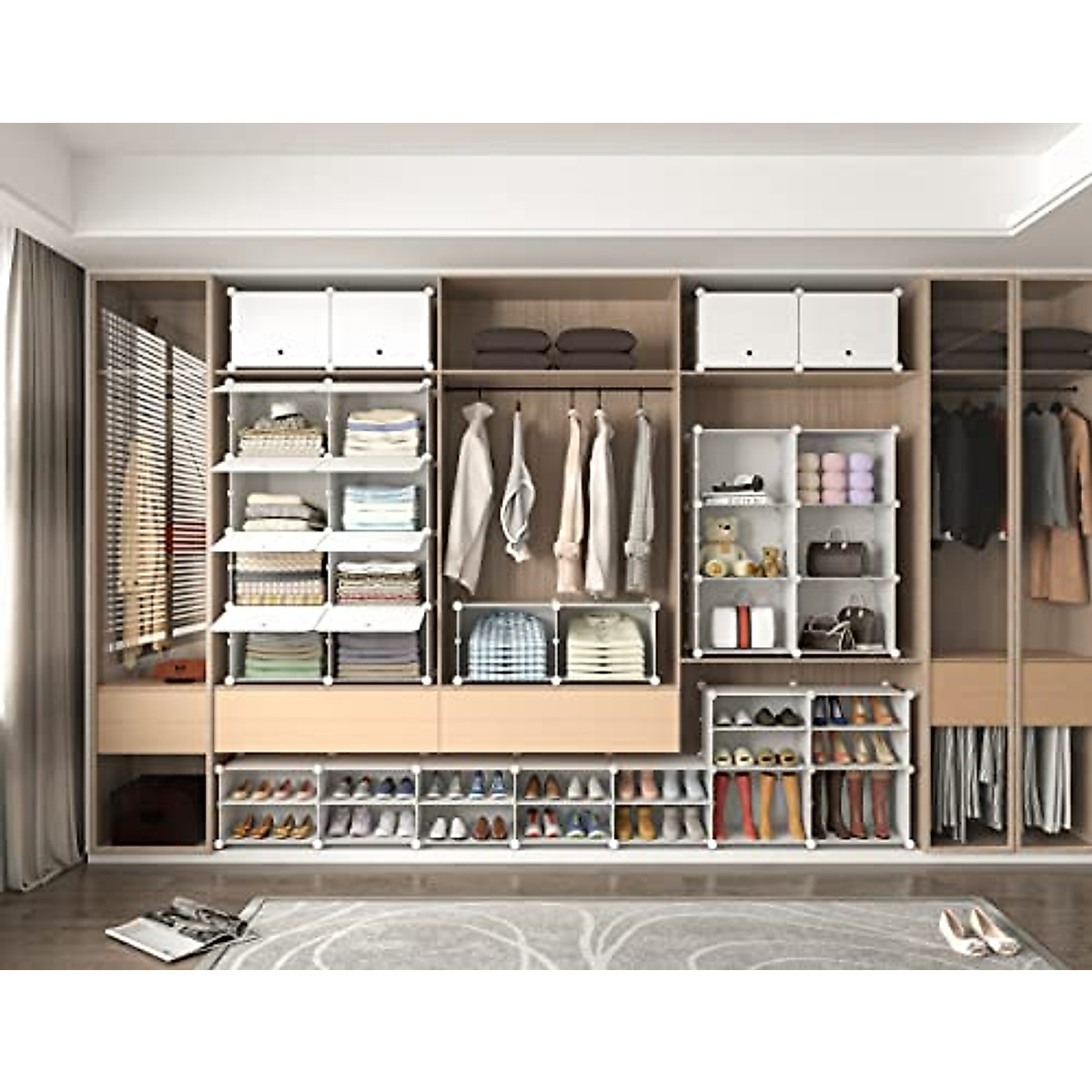 HOMIDEC Shoe Rack, 6 Tier Shoe Storage Cabinet 24 Pair Plastic Shoe Shelves Organizer for Closet Hallway Bedroom Entryway