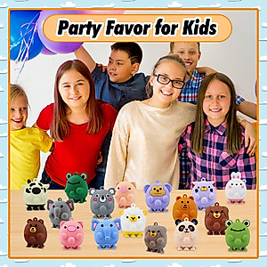 ChildFun 24 PCS Party Favors for Kids,3D Animal Pop Toys,Goodie Bags Stuffers for Kids,Pinata Stuffers Carnival Prizes,Fidget Toys Bulk,Prize Treasure Box Toys for Classroom,Suction Toys for Toddlers