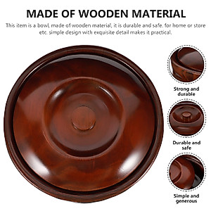 DOITOOL Wood Serving Bowls with Lid, Tableware Wooden Serving Bowls for Salad, Candys, Snack, Nuts Serving Container Condiment Container (8.25x8.25x2.85 Inch)