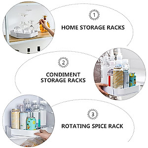 Hemoton 1pc Plastic Storage Dresser Seasoning Organizer for Cabinet Turntable Cake Stand Storage Rack Rotating Rack Spices Vanity Desk Rotating Spice Rack to Rotate White Food Single Layer