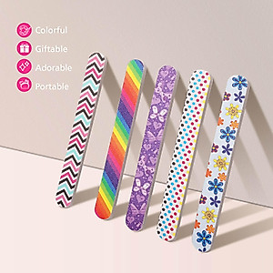 IFUNSON Professional Nail File, Colorful Double Sided120/180 Grit Emery Boards, Manicure Pedicure Tool and Nail Buffering Files, 10 Pack