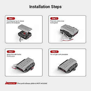 SmallRig Drop-in Baseplate for Manfrotto 501PL Style with Anti-Falling and Width Adjustable Design - 2887
