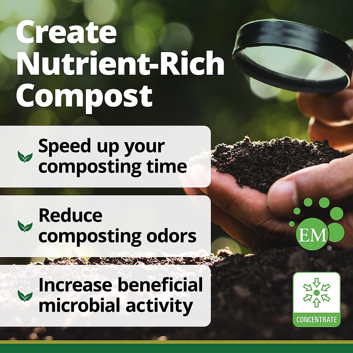 TeraGanix Compost Accelerator, Reduce Odors, Liquid Compost Starter Concentrate (1 Bottle = 22 Gallons), USDA Organic, Reduce Composting Time, 1 Quart (32 Ounces)