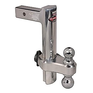 Trimax TRZ12AL 12" Premium Aluminum Adjustable Hitch with Dual Hitch Ball and T3 Receiver Lock