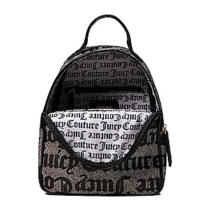 Juicy Couture Change Of Heart Backpack Oversized Gothic Status Black Beige One Size