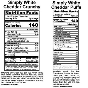 Simply Variety Pack, Cheetos White Cheddar Puffs & Crunchy, 0.875 Ounce (Pack of 36)