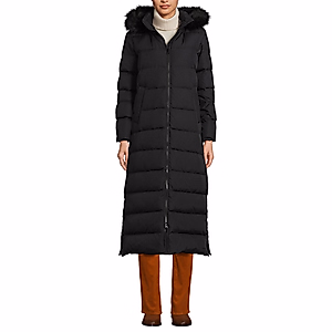 Lands' End Womens Maxi Down Coat Black Regular X-Large