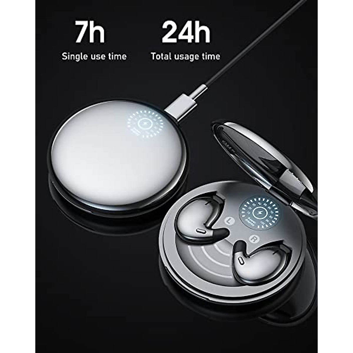 Mosonnytee Sleep Headphones Bluetooth Sleeping Headphones Wireless Sleep Earbuds for Sleep Flat Sleeping Headphones for Side Sleepers Wearing Soft Headphones for Sleeping 7-Hours (White)