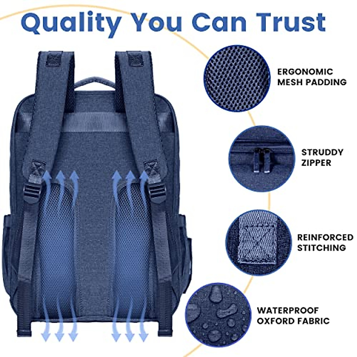 PILLANI Diaper Bag Backpack, Baby Bag for Boys & Girls,Diaper Backpack,Large Baby Diaper Bag for Mom & Travel w/Changing Pad