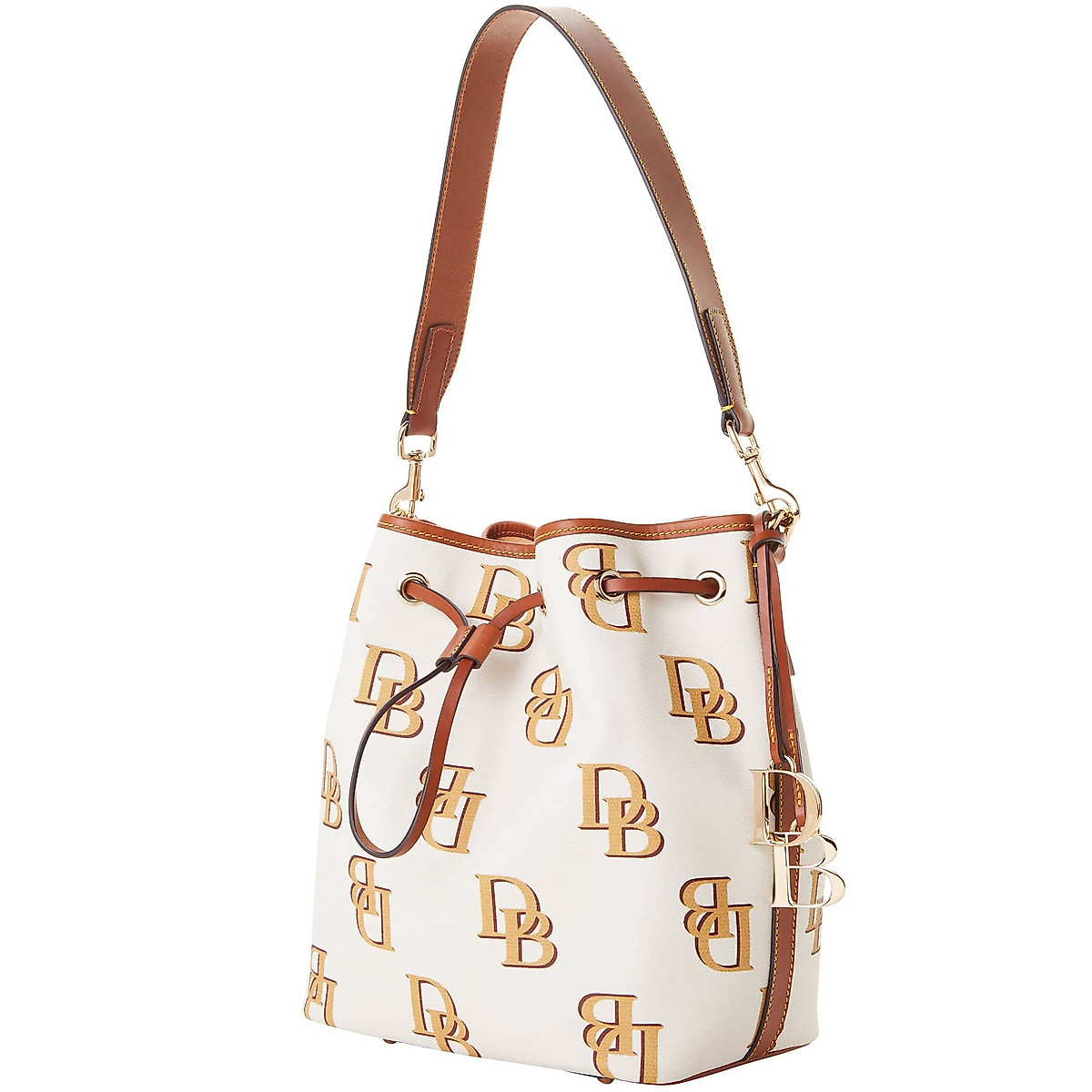 Dooney & Bourke Handbag, Monogram Drawstring - Beige