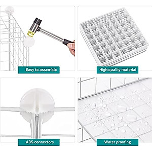 ANWBROAD Wire Cube Storage Organizer 12 Cube Metal Grids Shelves Storage Bins Shelving Stackable Modular Bookshelf Shelf Cubbies Unit Closet Cabinet for Living Room Office White LWT012T