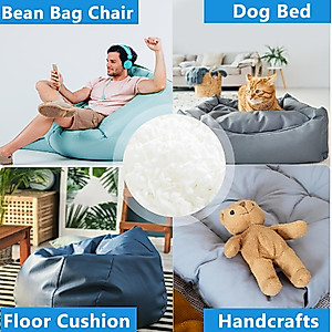 WhatsBedding 10 lbs Bean Bag Filler - Shredded Memory Foam Filling - Premium Bean Bag Chairs Filler for Cushion - Convenient Pillow Stuffing Foam Refill(10 Pounds)