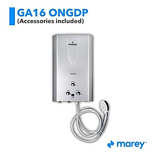 MAREY 4.2 GPM, 105,800 BTUs, Whole House solution, Digital Display, Outdoor Natural Gas Tankless Water Heater, Silver