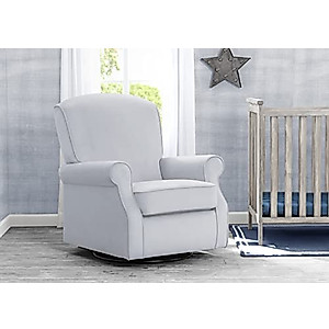 Delta Children Oakley Nursery Glider Swivel Rocker Chair, Dolphin Grey Velvet
