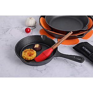 HAWOK DIA.6 inch Round Mini Skillet Black Pack of 6…