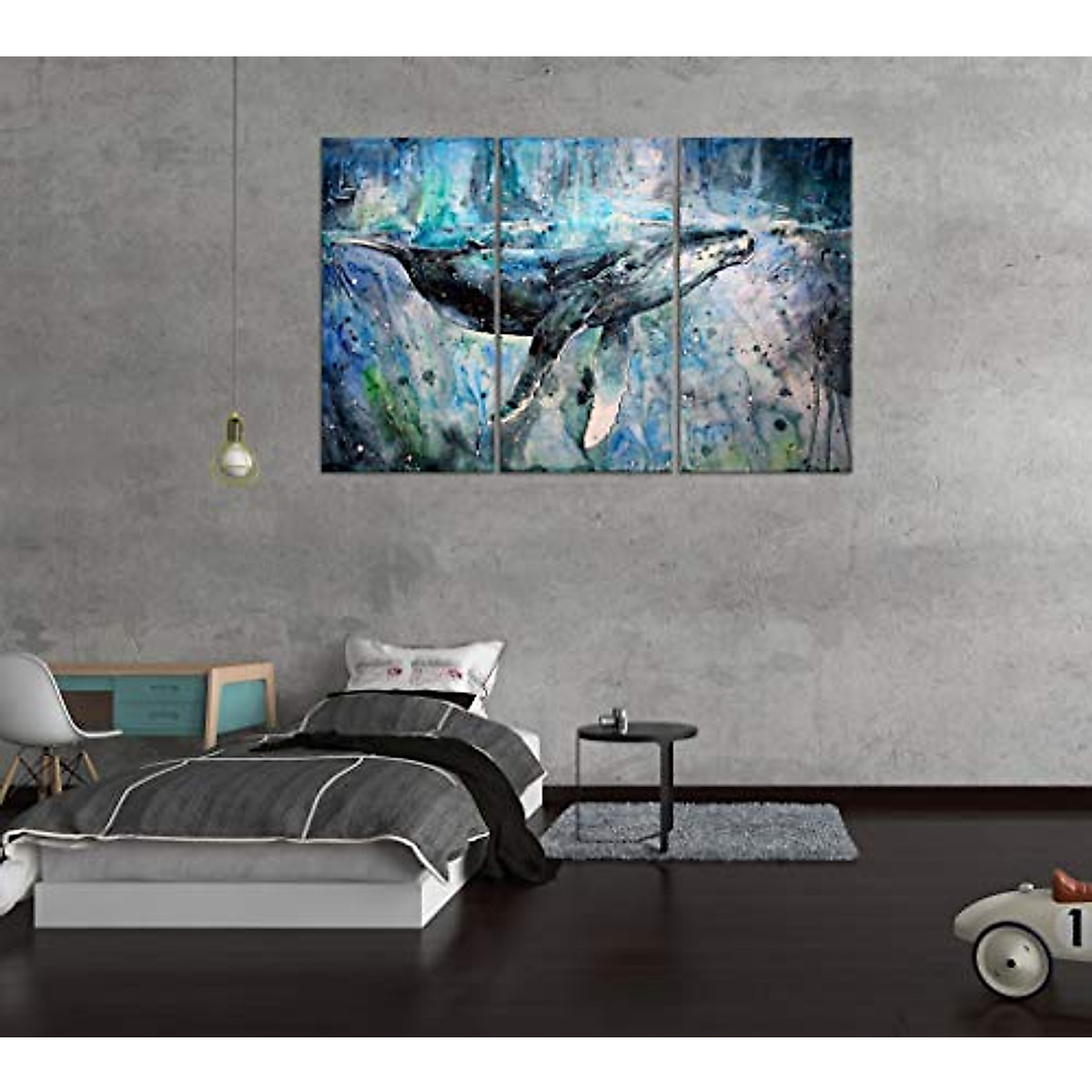 Blue Whale Wall Art Decor Modern Artwork Canvas Painting Prints Pictures Home Decor for Living Room Dining Room Bedroom
