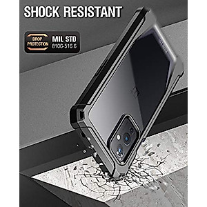 Poetic Guardian Series Case Designed for Oneplus 9 5G, Full-Body Hybrid Shockproof Bumper Cover with Built-in-Screen Protector, Black/Clear