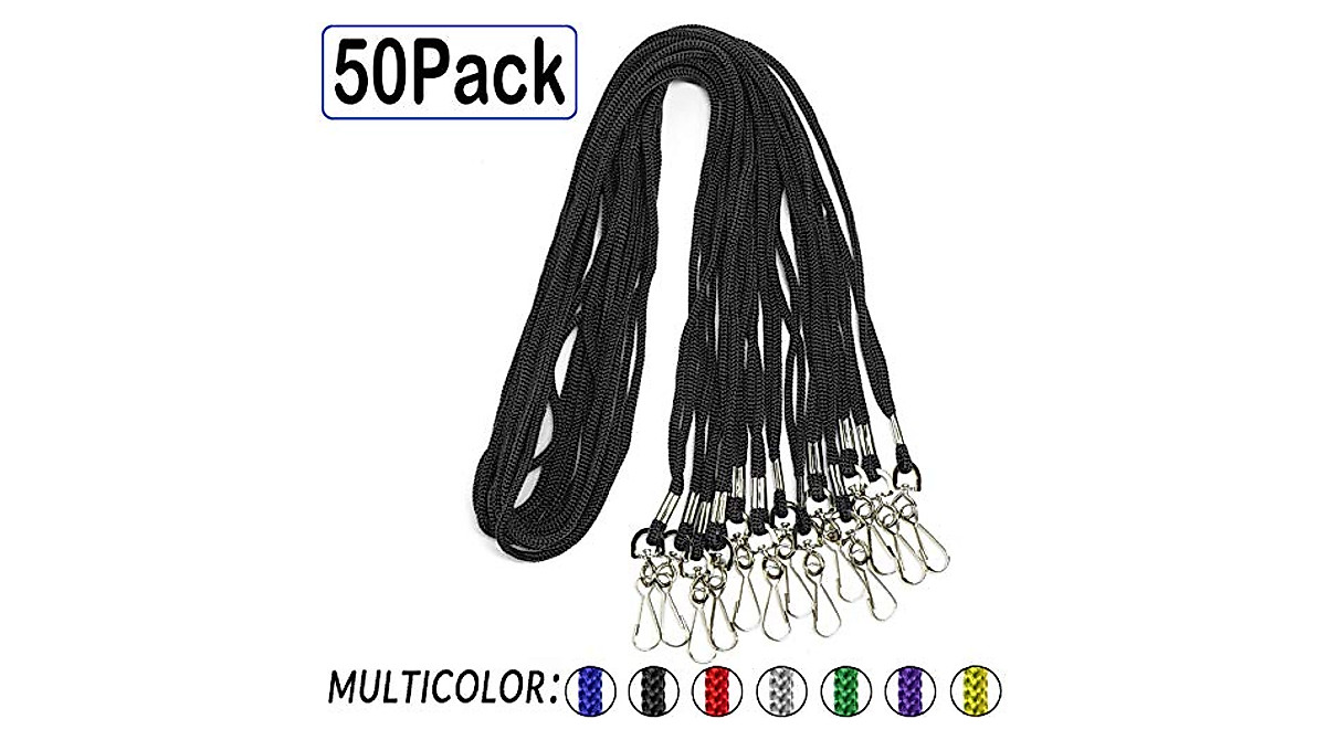 Bulk Lanyards 50 Pack for ID Tags - Beebel