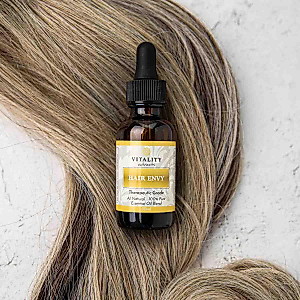 Vitality Extracts Hair Envy - Natural Hair Growth Serum - 100% Pure Essential Oils, 15 Plant Extracts, No Synthetics, No Parabens - Strengthen Hair, Minimize Breakage, Stimulate Follicles