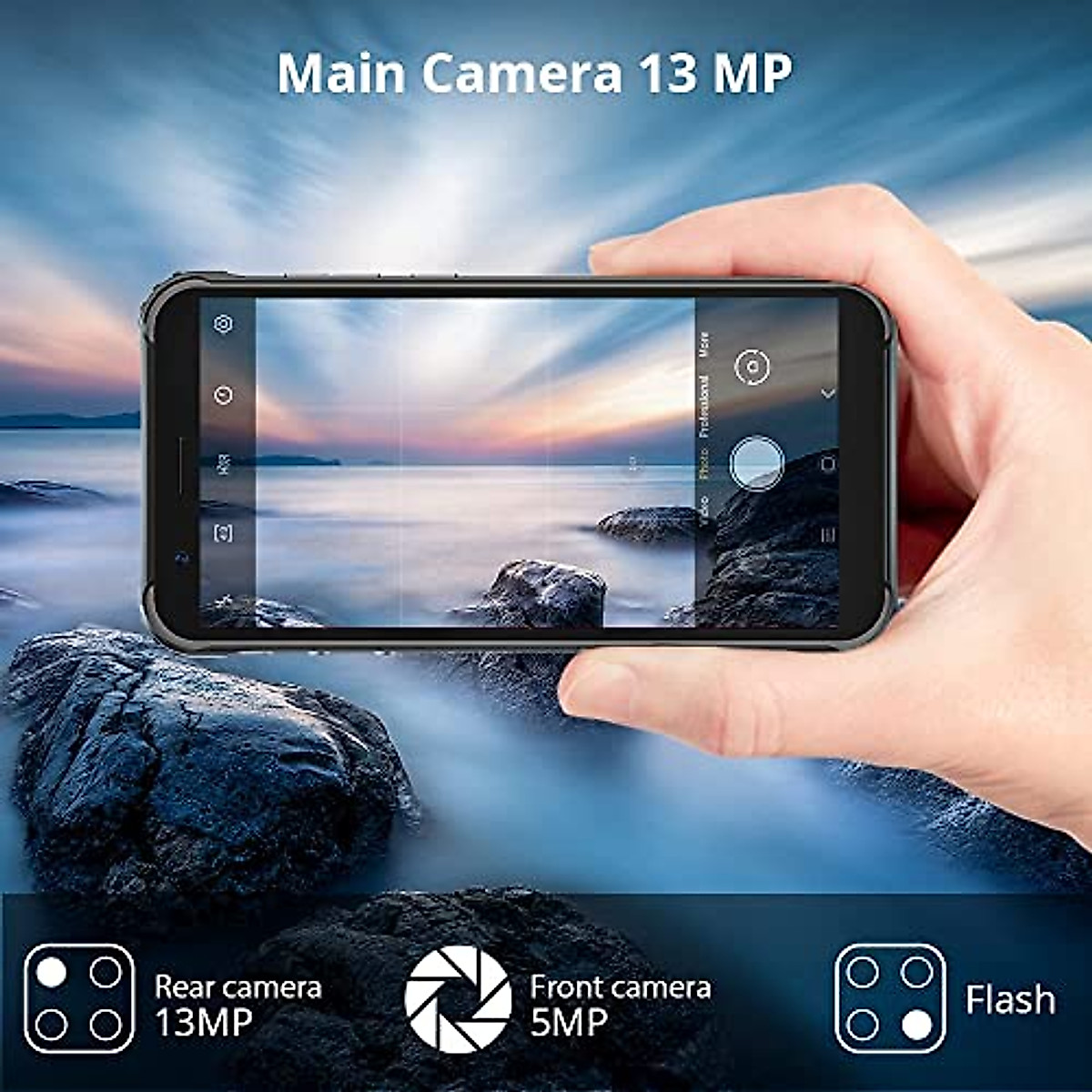 Blackview Rugged Smartphone Unlocked, BV4900Pro 4G Dual SIM Cell Phone Android 12, 7GB+64GB/SD 256GB Expandable, IP68 Waterproof Smartphone, 5580mAh Battery, 5.7" HD, NFC/GPS/OTG Rugged Android Phone