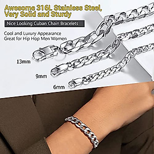 PROSTEEL Chain Bracelet Mens Women Man Jewelry Gifts Him Curb Chains Silver Bangle Stainless Steel Cuban Link Bracelets for Men