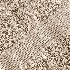 Belizzi Home Cotton 2 Pack Oversized Bath Towel Set 28x55 inches, Large Bath Towels, Ultra Absorbant Compact Quickdry & Lightweight Towel, Ideal for Gym Travel Camp Pool - Tan