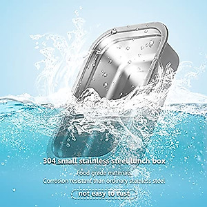 Stainless Steel Bento Lunch Box Japanese Bento Box Extra Small Bamboo Lunch Box Stainless Steel Snack Containers Food for Kids Toddler Metal Lunch Containers for School,Work,Rectangle 15.2oz/450ml