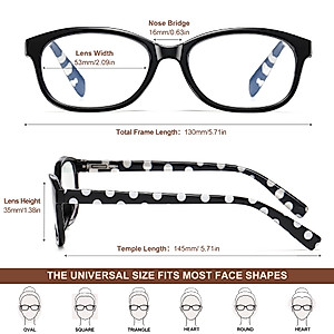 EYEGUARD Polka Dots Fashion Ladies Reading Glasses 4 Pairs Spring Hinge Readers for Women