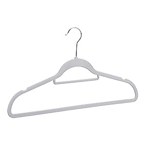 Amazon Basics Velvet Suit Hangers with Horizontal Bar, 50-Pack, Dark Gray