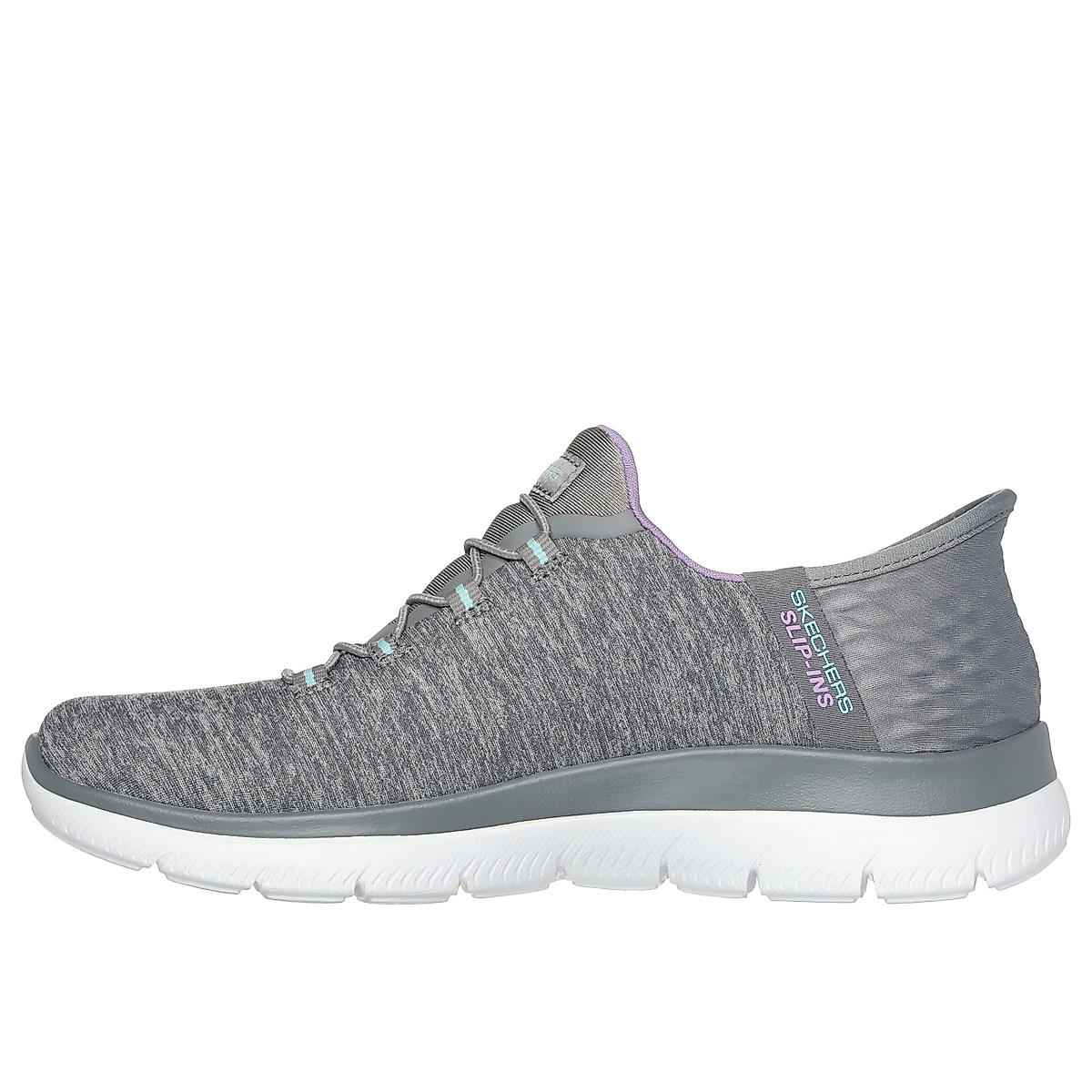 Skechers Women's Hands Free Slip Ins Summits Dazzling Haze Sneaker, Grey Mint, 8