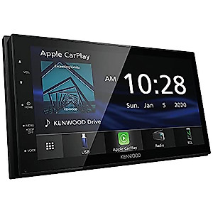 Kenwood DMX47S Mechless 6.8 inches Capacitive Screen Digital Multimedia Receiver with Apple CarPlay & Android Auto Functionality (Renewed)
