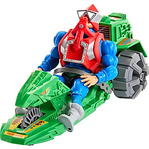 Masters of the Universe Origins Action Figure & Vehicle, Ground Ripper & Mekaneck, 80s Inspired MOTU Toy with Accessories