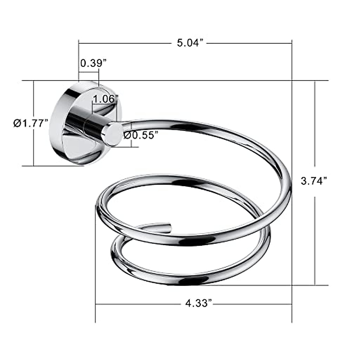 YUESIMATE Hair Dryer Holder Wall Mounted Bathroom or Bedroom Hairdryer Hanging Rack Hair Dryer Organizer Blower Dryer Organizer Universal Size,Chrome