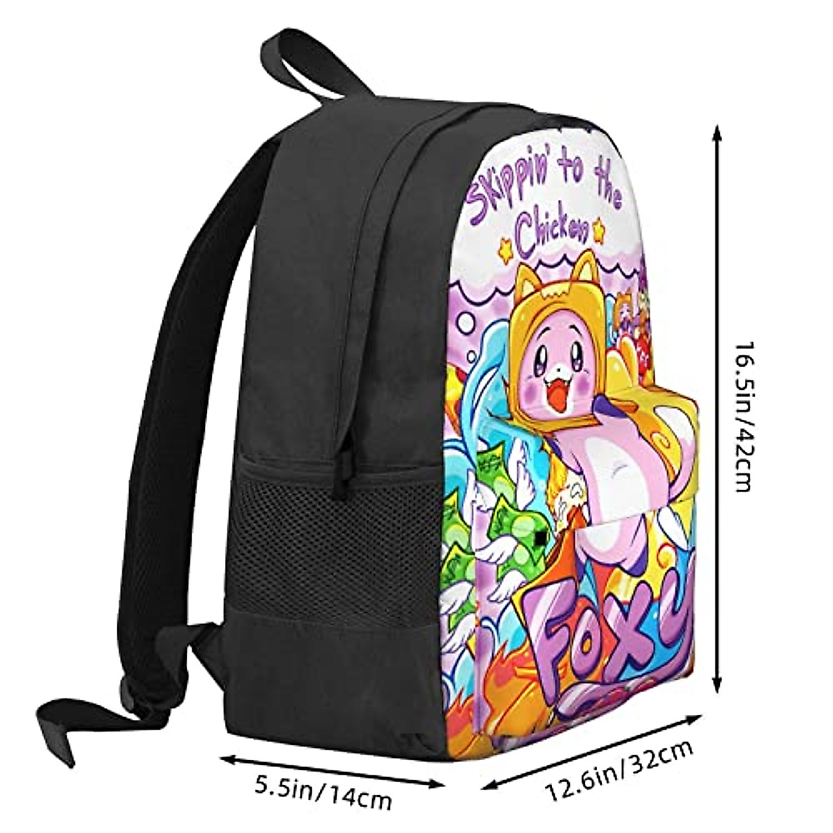 EgVgxir Backpack Foxy Anime Boxy Cartoon Double Shoulder Bag for Unisex 15.6 Inch Laptop Bagpack Large Capacity Travel Backpack for Hiking Work Camping