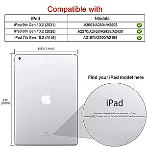 New Rotating Case for iPad 10.2" 9th / 8th / 7th Generation - 360 Degree Rotating Stand Protective Cover with Auto Sleep Wake for iPad 10.2 inch 2021/2020 / 2019 (Oil Painting Roses)