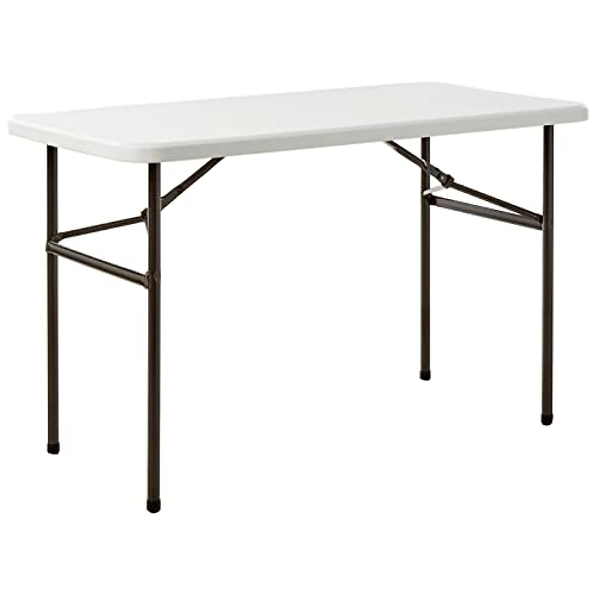 COSCO 4 ft. Straight Folding Utility Table, White, Indoor & Outdoor, Portable Desk, Camping, Tailgating, & Crafting Table