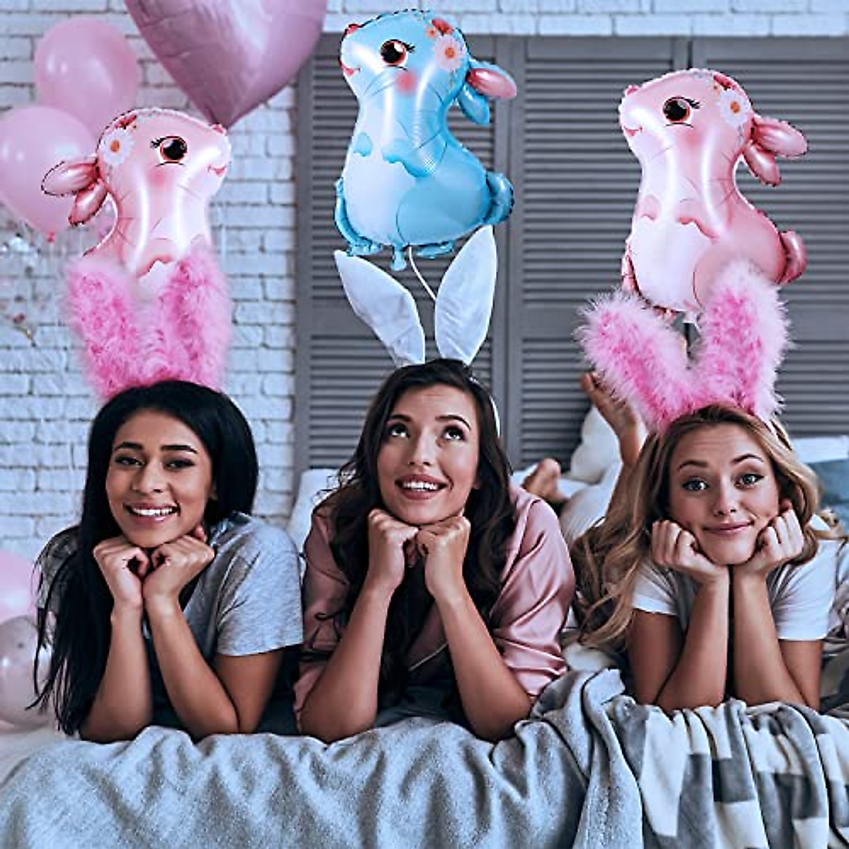 8pcs 27" Bunny Balloons, Easter Rabbit Balloons Aluminum Foil Easter Party Decoration 2023 New Year Party Decoration for Birthday Party, Baby Shower, Gender Reveal