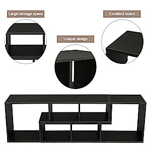Recaceik Cube Bookshelf 2 Shelf Bookcase L-Shaped TV Console Stand Modern Entertainment Center with Open Storage Shelves for CDs/Movies/Books for Living Room, Bedroom, Home Office