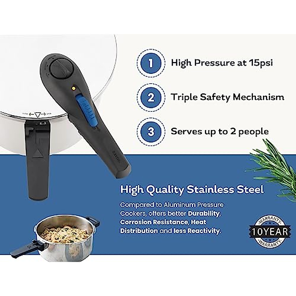 Zavor ZPot 4.2 Quart 15-PSI Pressure Cooker - Polished Stainless Steel