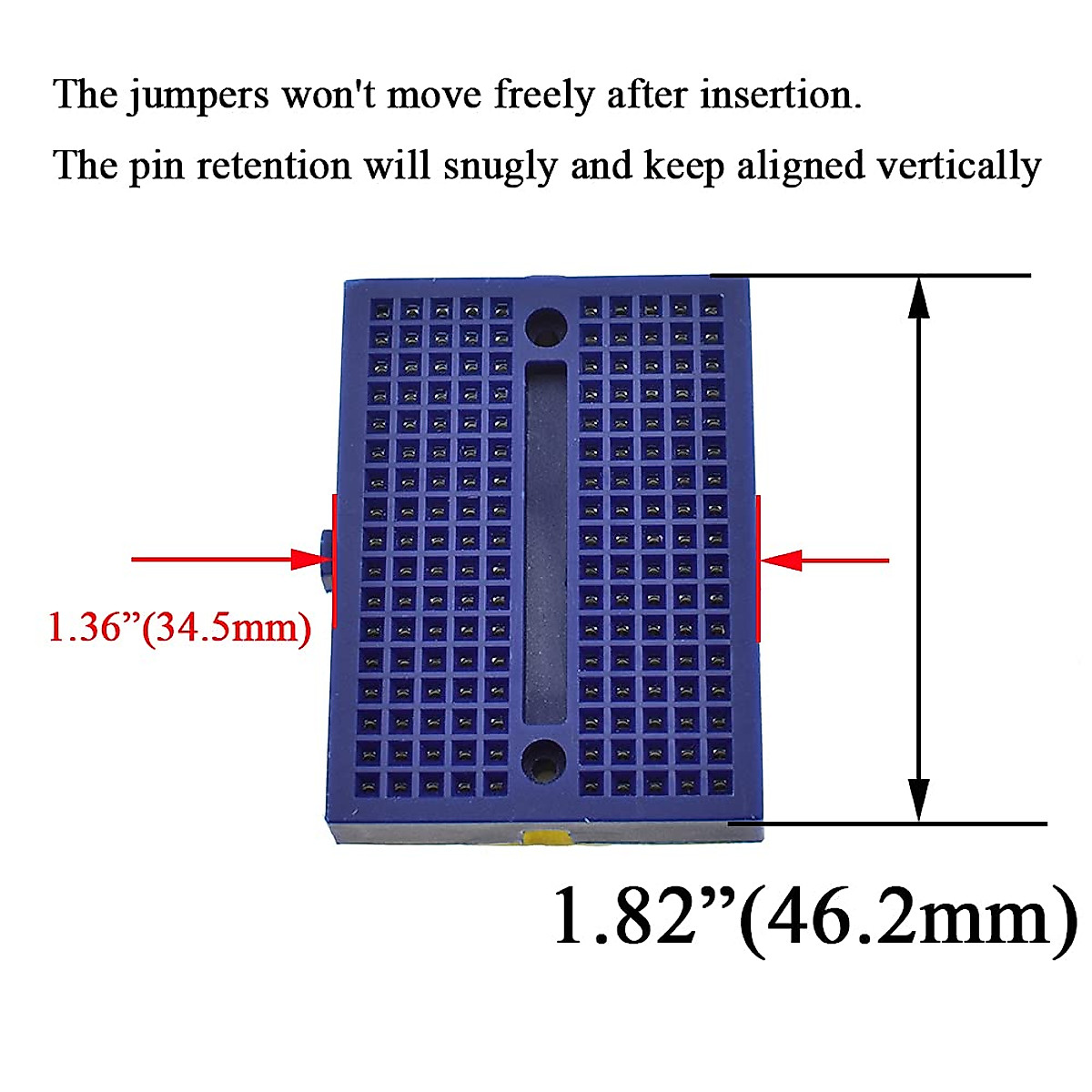 Hahiyo PCB Board Breadborad 170 Point Solderless Lay Flat Large Pitch Hole Firmly Hold Pin Snug Insert No Warp Wobble Springy Contact Point Adhesive Back for Proto Shield Electronics Blocks 6pcs