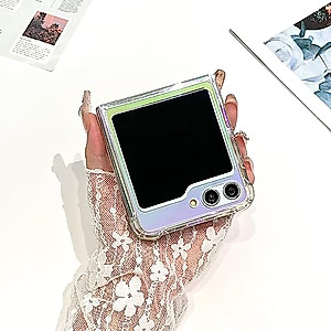 LSL for Samsung Galaxy Z Flip 5 Case [Compatible with MagSafe] Bling Laser Colorful Case Soft TPU Bumper Shockproof Hard PC Anti-Scratch Anti-Drop Protective Slim Magnetic Cover for Women Girls Men