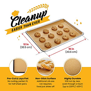 220 PCS Parchment Paper Baking Sheets, 12x16 Inches by Baker's Signature | Precut Non-Stick & Unbleached - Will Not Curl or Burn, Non-Toxic & Comes in Convenient Packaging