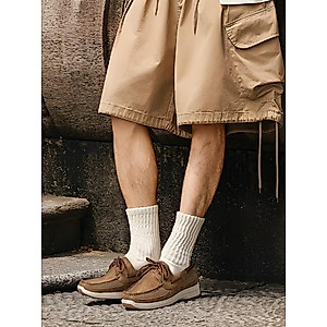 Vostey Men's Boat Shoes Slip On Stylish Casual Loafers Shoes(BMY3003 tan 10)