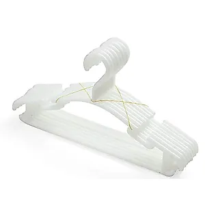 YYaaloa Kids Hangers 10 Pack White Baby Clothes Hangers Childrens Plastic Infant Hangers Very Durable Toddler's Hangers Space Saving for 1inch Closet Rod (White 10pcs)